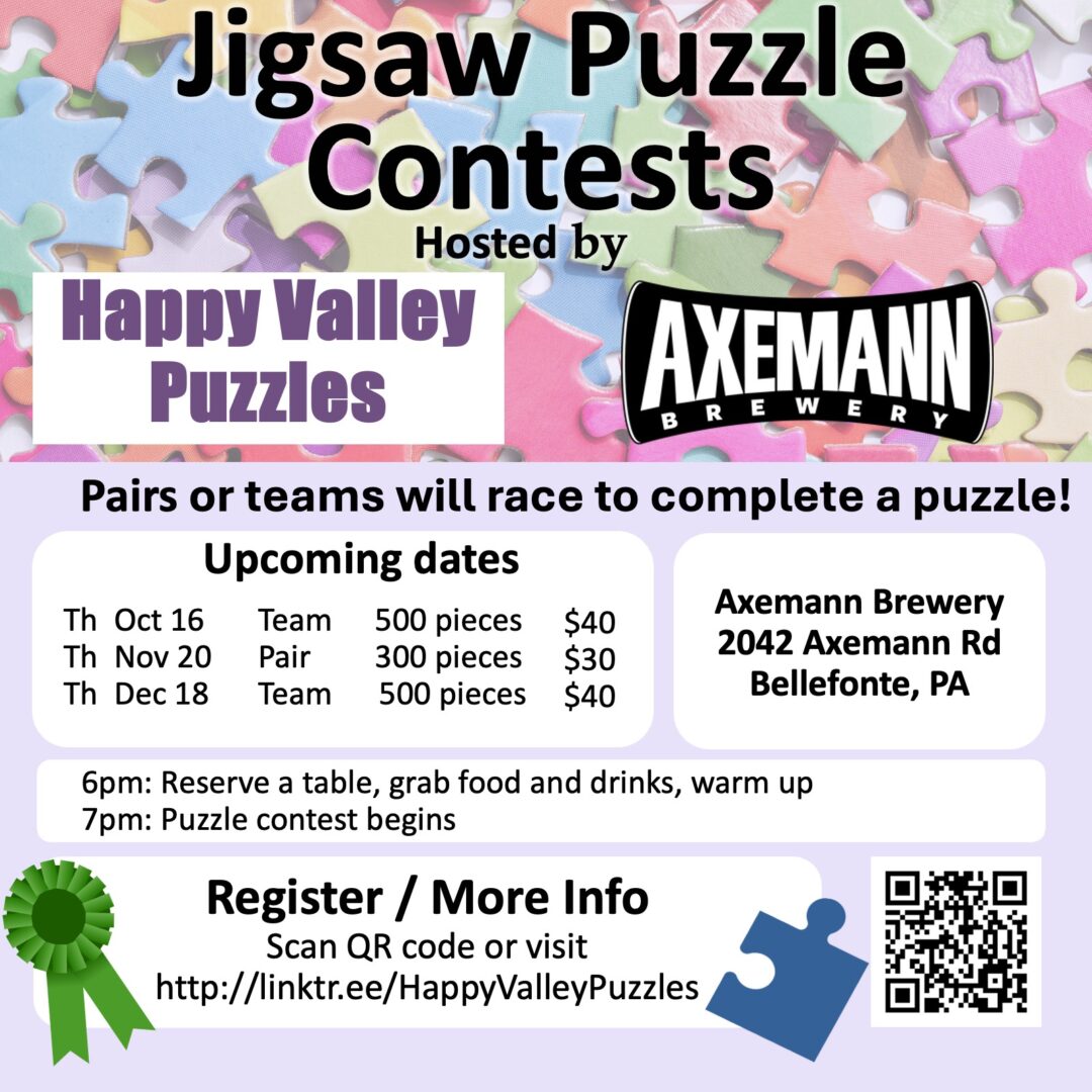 Happy Valley Puzzle Brewery Competitions in State College, PA | Event ...